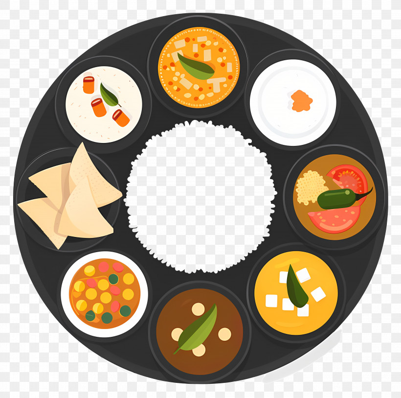 Indian Thali - Indian Traditional Food Platter Illustration, PNG ...