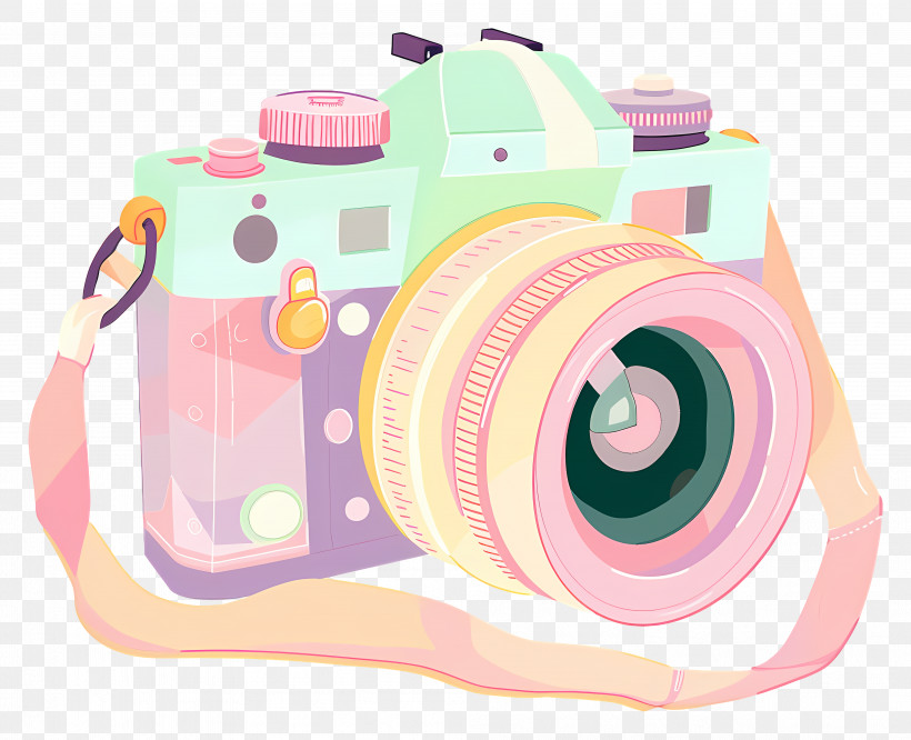 Cartoon Camera - Pastel Illustration Of A Vintage Camera, PNG ...