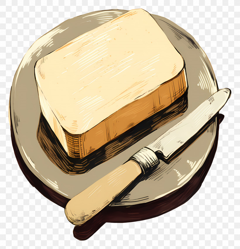 Butter - Rustic Butter And Knife On Wooden Plate, PNG, 3512x3644px ...