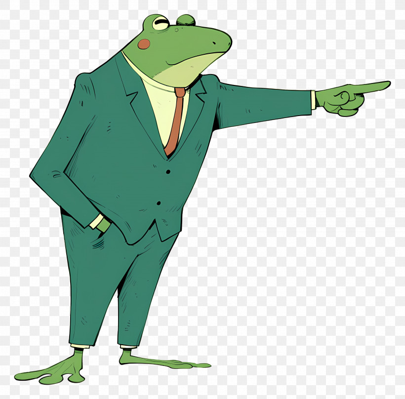 Business Frog - Cartoon Frog In Suit Pointing, PNG, 3544x3496px ...