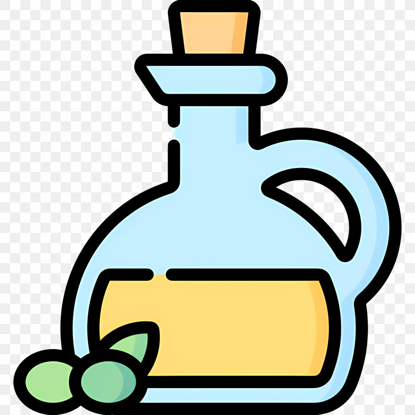 Olive Oil - Cartoon Olive Oil Bottle Illustration, PNG, 2048x2048px ...