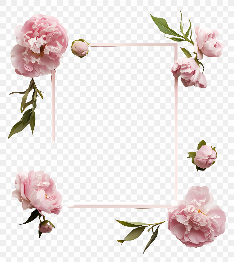 Pink Simple Frame - Pink Floral Frame With Delicate Flowers, PNG ...