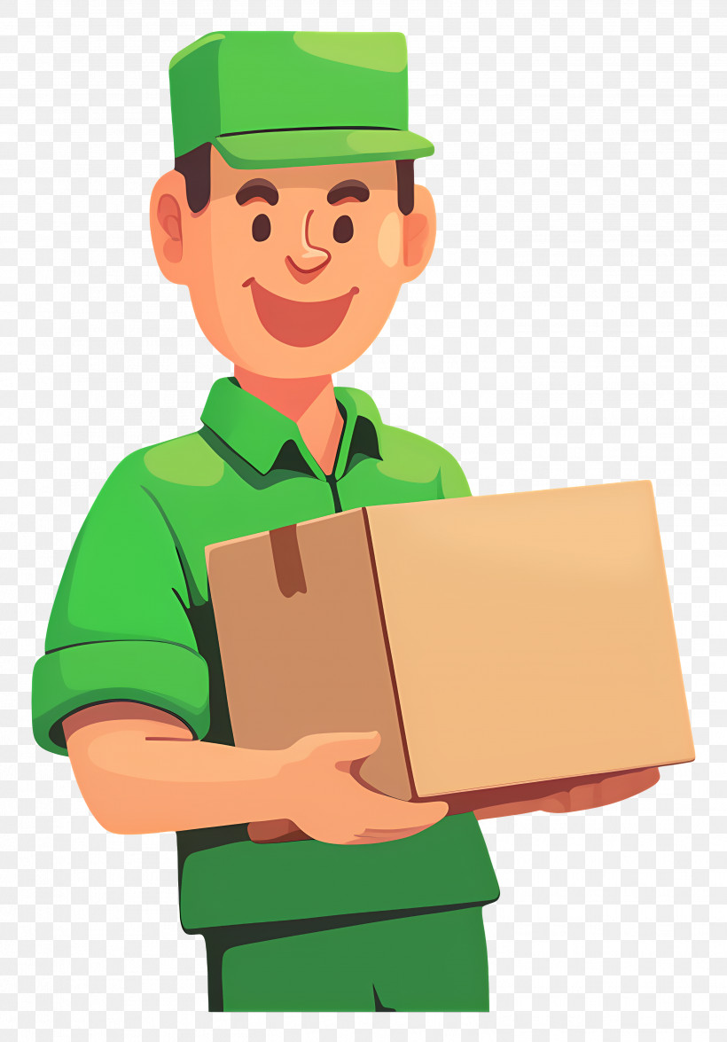 Delivery Person - Happy Delivery Person With Package, PNG, 2912x4176px ...