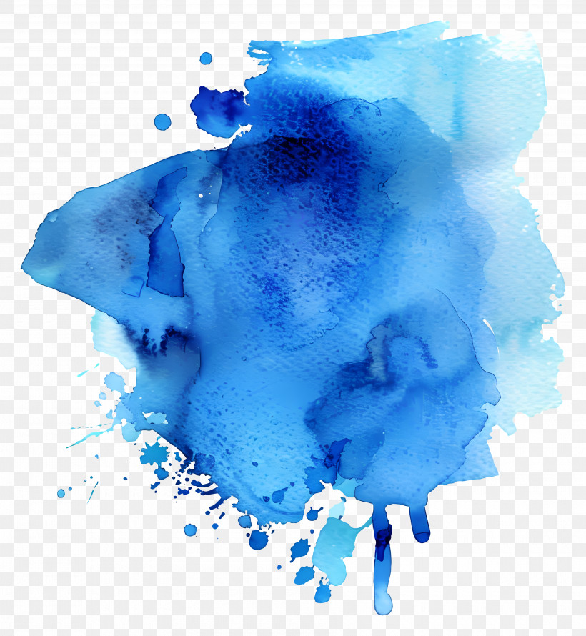 Blue Watercolor Stain - Abstract Blue Watercolor Splash Design, PNG ...