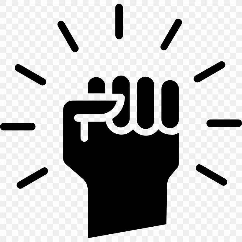 Courage - Raised Black Fist Icon Symbolizing Empowerment, PNG ...