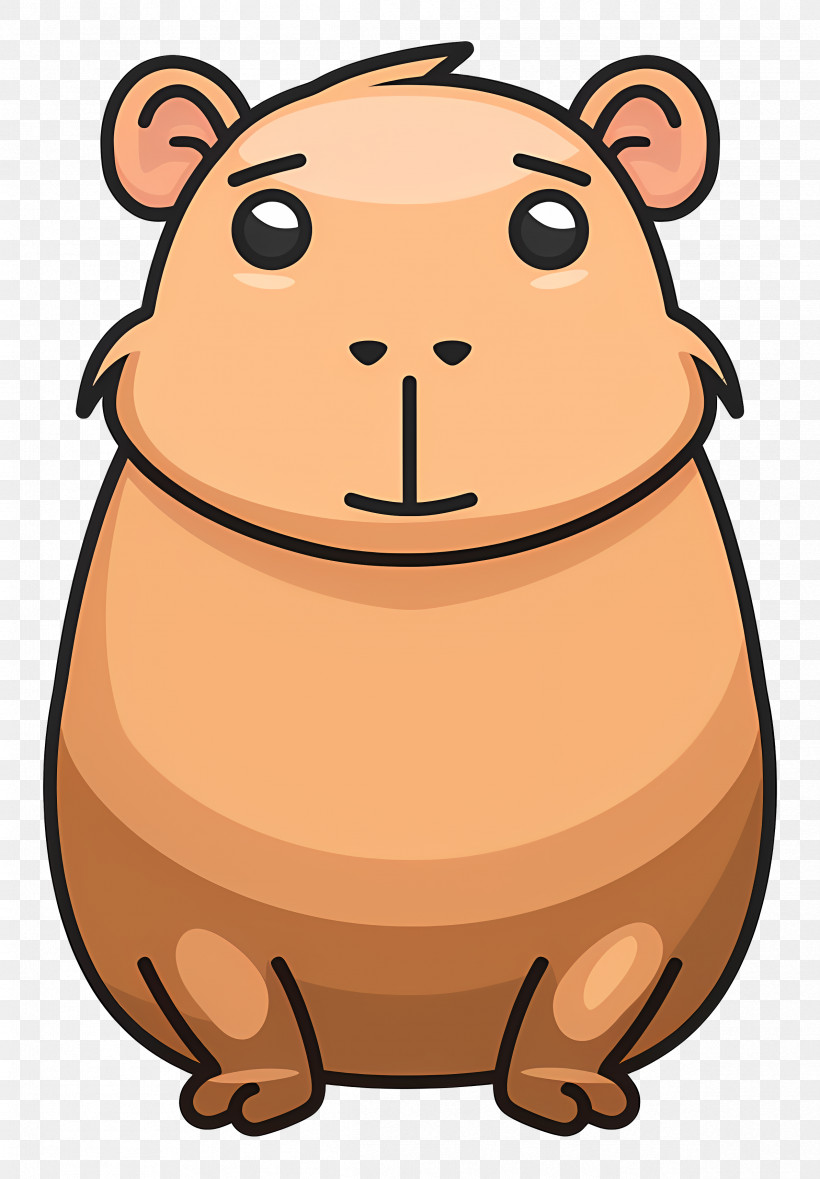 Capybara - Cute Capybara Cartoon, PNG, 2388x3436px, Capybara, Adorable ...