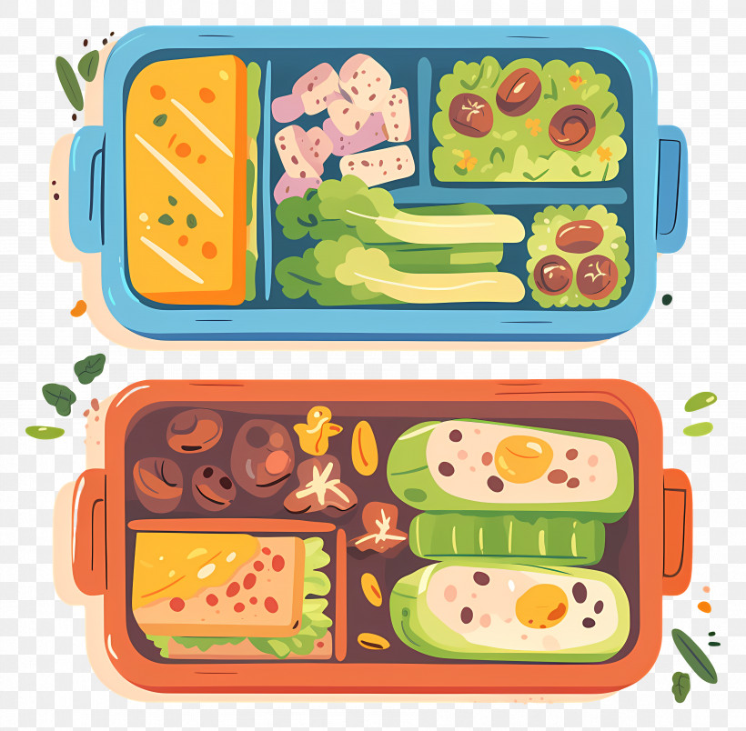 Delicious Food - Colorful Bento Boxes With Various Meals, PNG ...