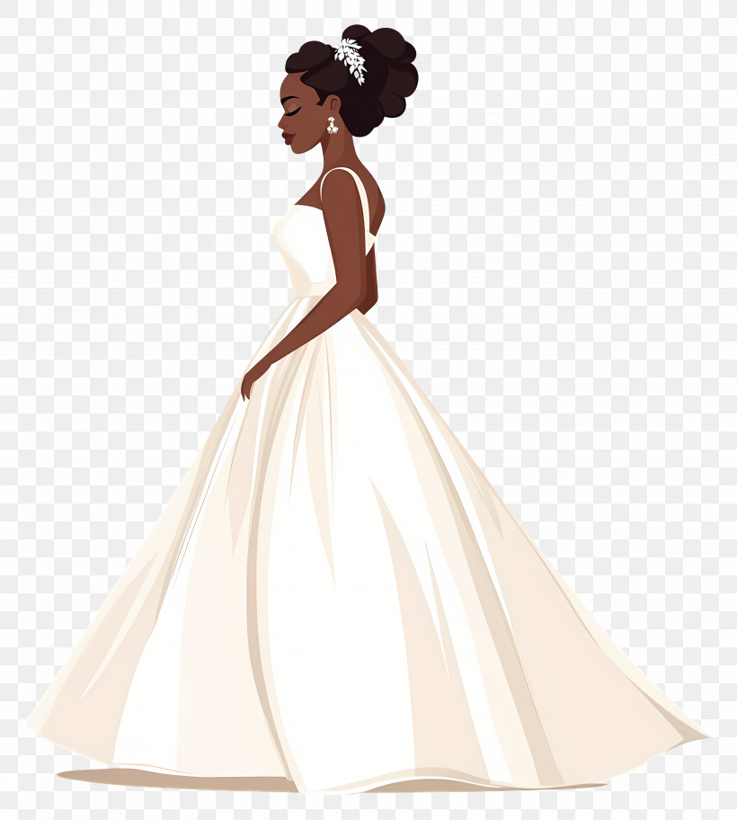 Black Bride - Bride In A Stunning White Wedding Gown, PNG, 3724x4144px ...
