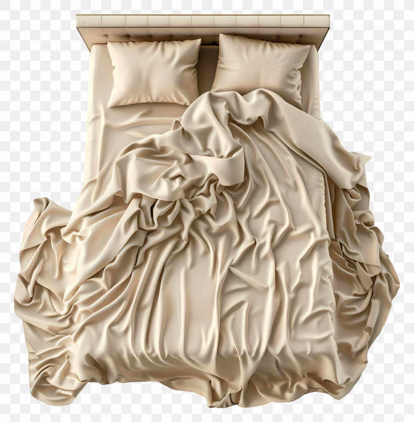 Bed Top View - Messy Bed With Crumpled Sheets, PNG, 3784x3860px, Bed ...