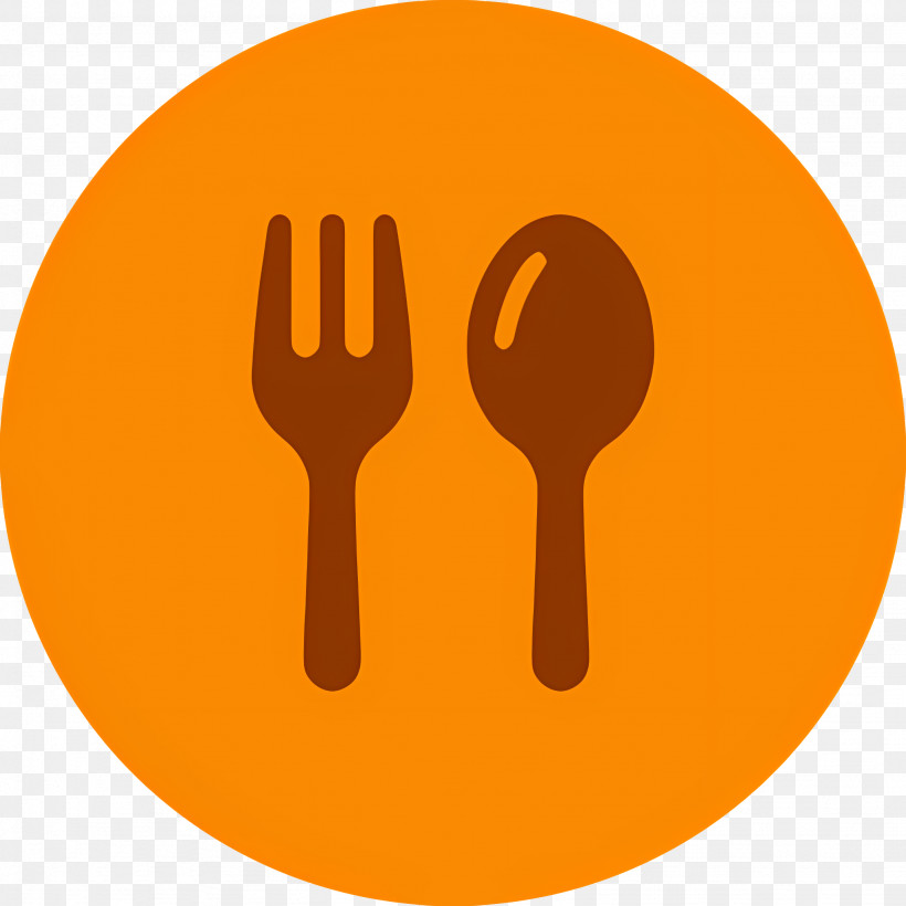 Fork And Spoon - Bright Fork And Spoon Icon In Flat Orange Style, PNG ...