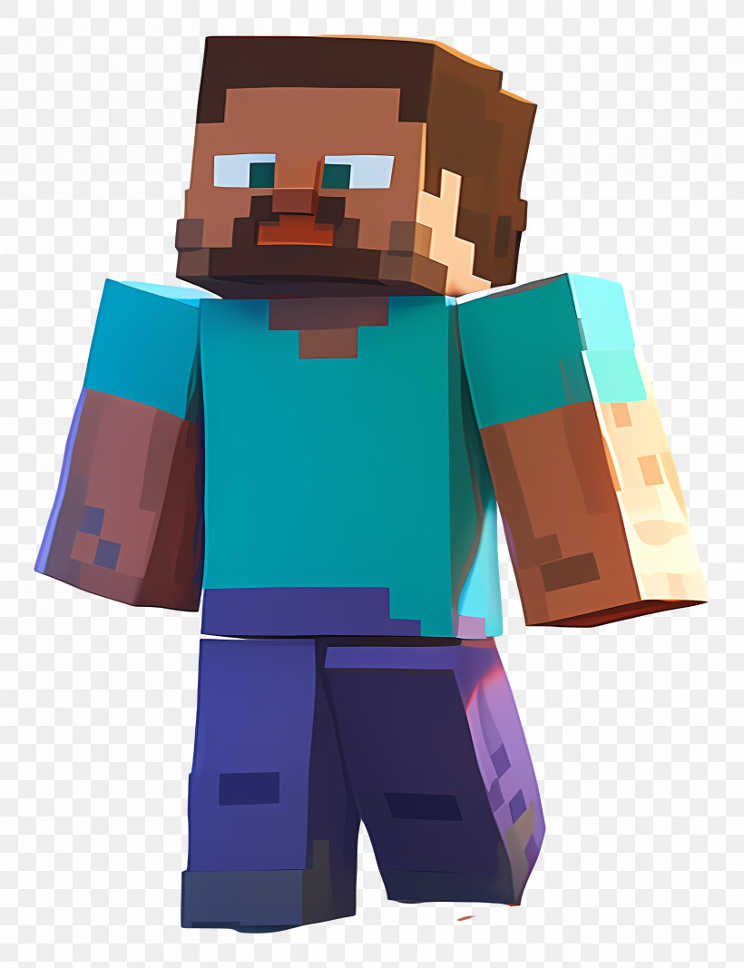 Minecraft Steve - Minecraft Standing Figure With Classic Design, PNG ...