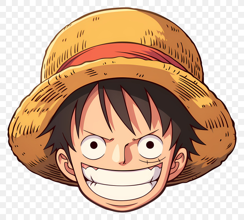 Monkey D Luffy - Straw Hat On Anime Character, PNG, 4100x3700px, Monkey ...