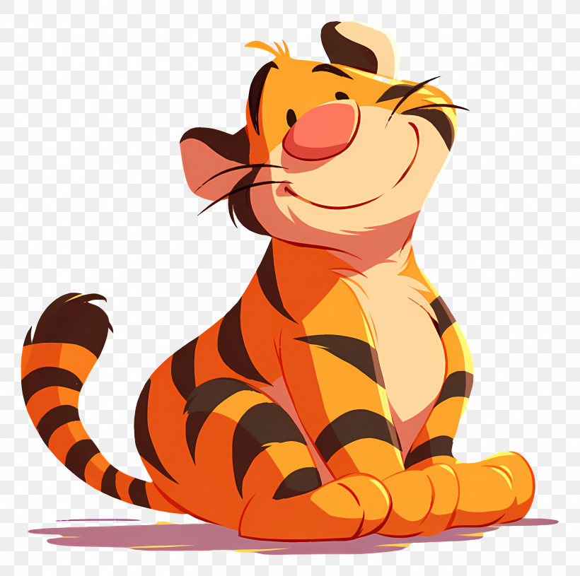 Tigger - Cute Cartoon Tiger Illustration, PNG, 3416x3396px, Tigger, Adorable Cartoon, Animal ...