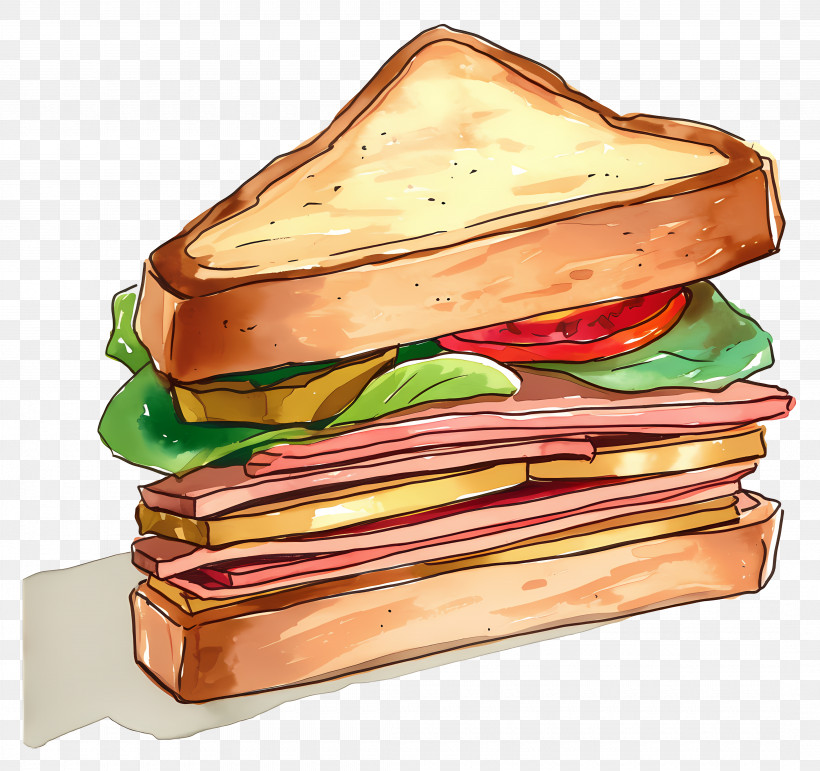 Sandwich - Layered Sandwich With Fresh Ingredients, PNG, 4300x4048px ...