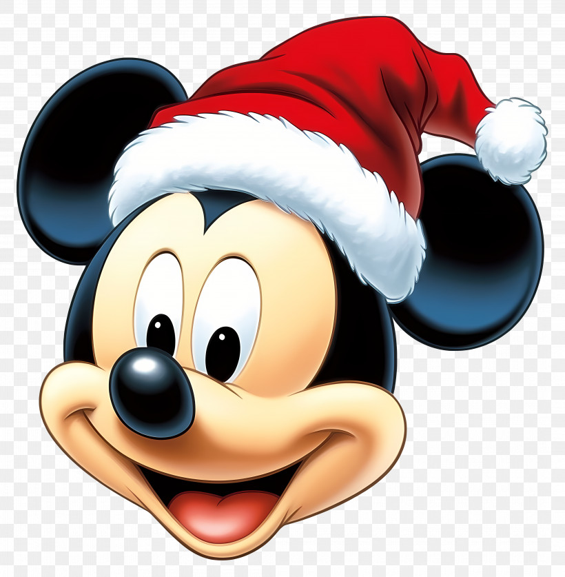 Mickey Mouse - Cartoon Mouse Wearing Santa Hat, PNG, 4240x4328px ...