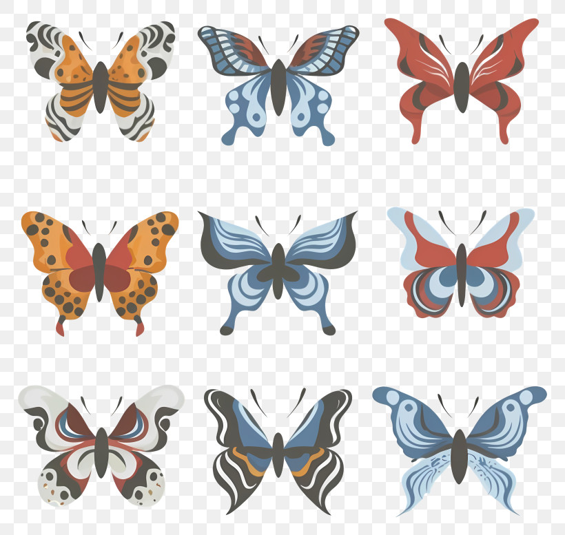Cartoon - Collection Of Colorful Butterflies, PNG, 3920x3716px, Cartoon ...