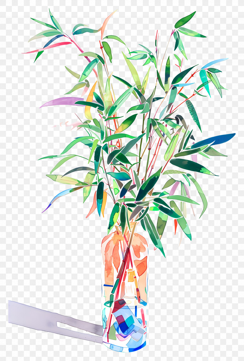 Bamboo In Vase - Colorful Plant In A Vase, PNG, 3600x5332px, Bamboo In ...
