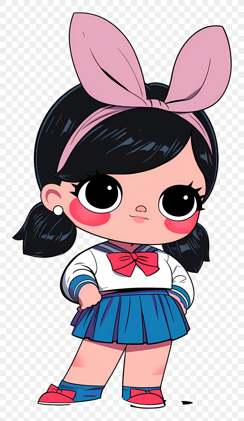 Lol Doll Fanime - Cartoon Girl With Pink Bow, PNG, 2428x4180px, Lol ...