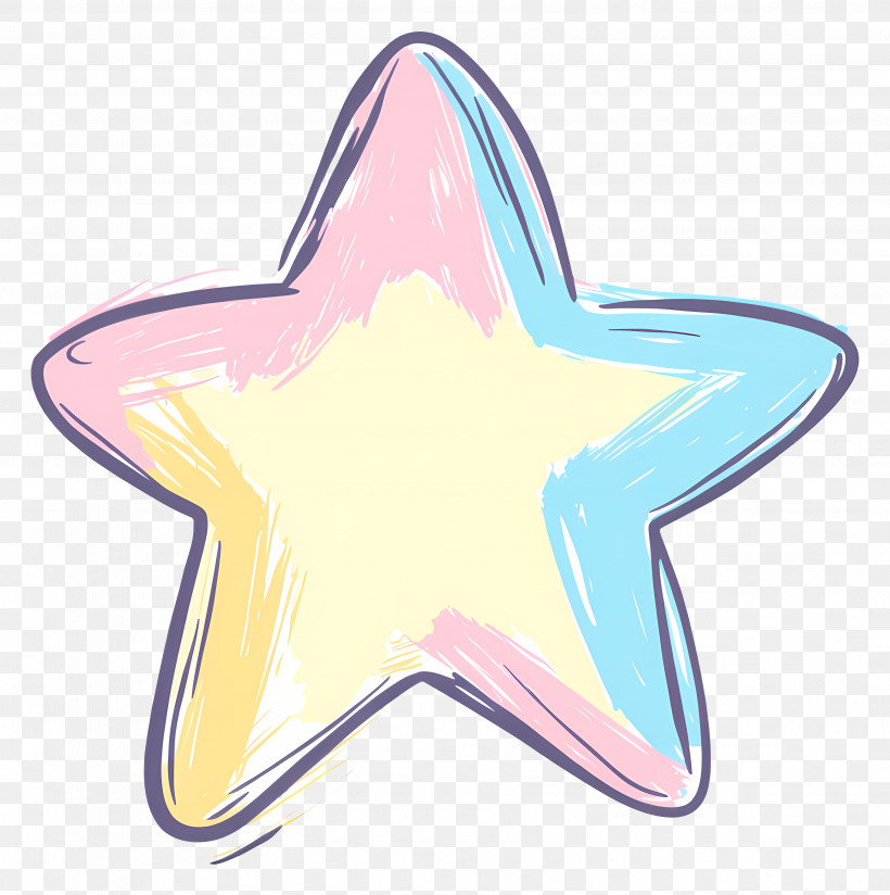 Doodle Star - Pastel Colored Star, PNG, 3552x3572px, Doodle Star ...