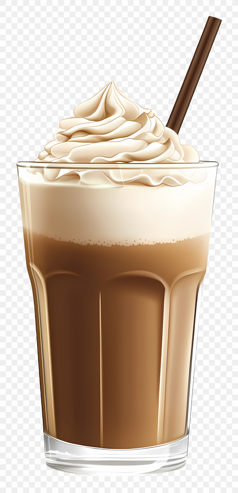Mocha Frappuccino - Coffee With Cream In A Glass Cup, PNG, 1828x3788px ...