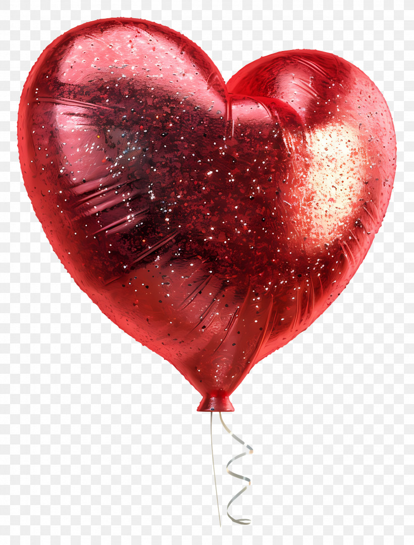 Red Heart Balloon - Heart-Shaped Red Foil Balloon, PNG, 3068x4040px ...