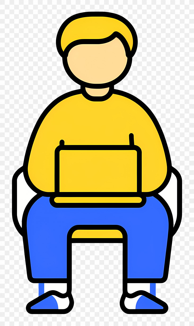 Computer Student - Cartoon Person Working On Laptop, PNG, 2028x3412px ...