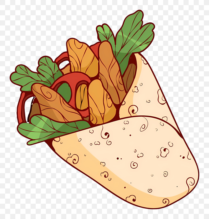 Hamburger - Cartoon Wrap With Chicken And Vegetables, PNG, 2680x2812px ...