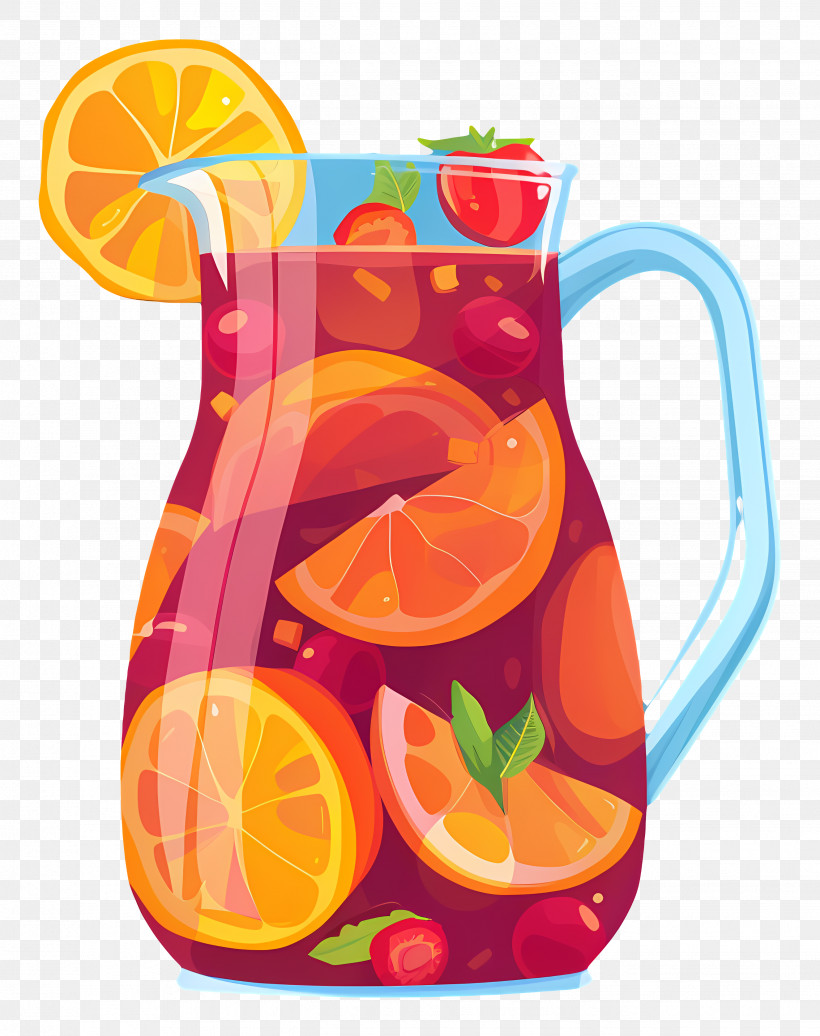Refreshing Sangria Drink - Fruit Punch In A Glass Pitcher, PNG, 2652x3352px, Refreshing Sangria ...