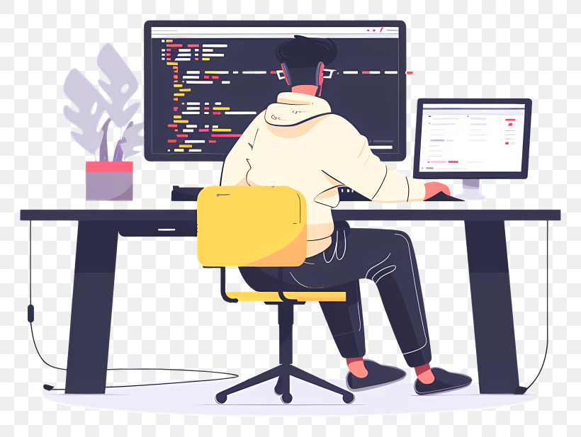 Programmer - Programmer Working On Code, PNG, 3528x2656px, Programmer, Chair, Coding, Coding ...