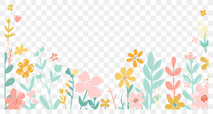 Pastel Flower - Colorful Flower Border Illustration, PNG, 5616x3004px ...