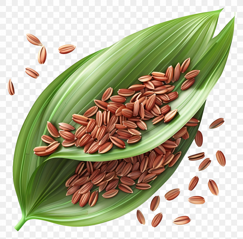 Brown Rice - Rice Grains On Leaves, PNG, 3868x3800px, Brown Rice ...