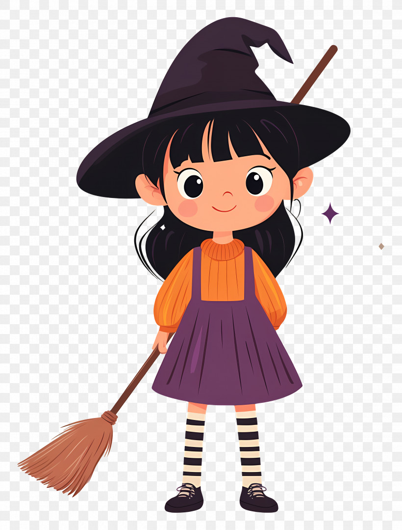Cute Halloween Witch - Cute Cartoon Witch Holding Broom, PNG ... Cute Halloween Witch - Cute Cartoon Witch Holding Broom, PNG ...