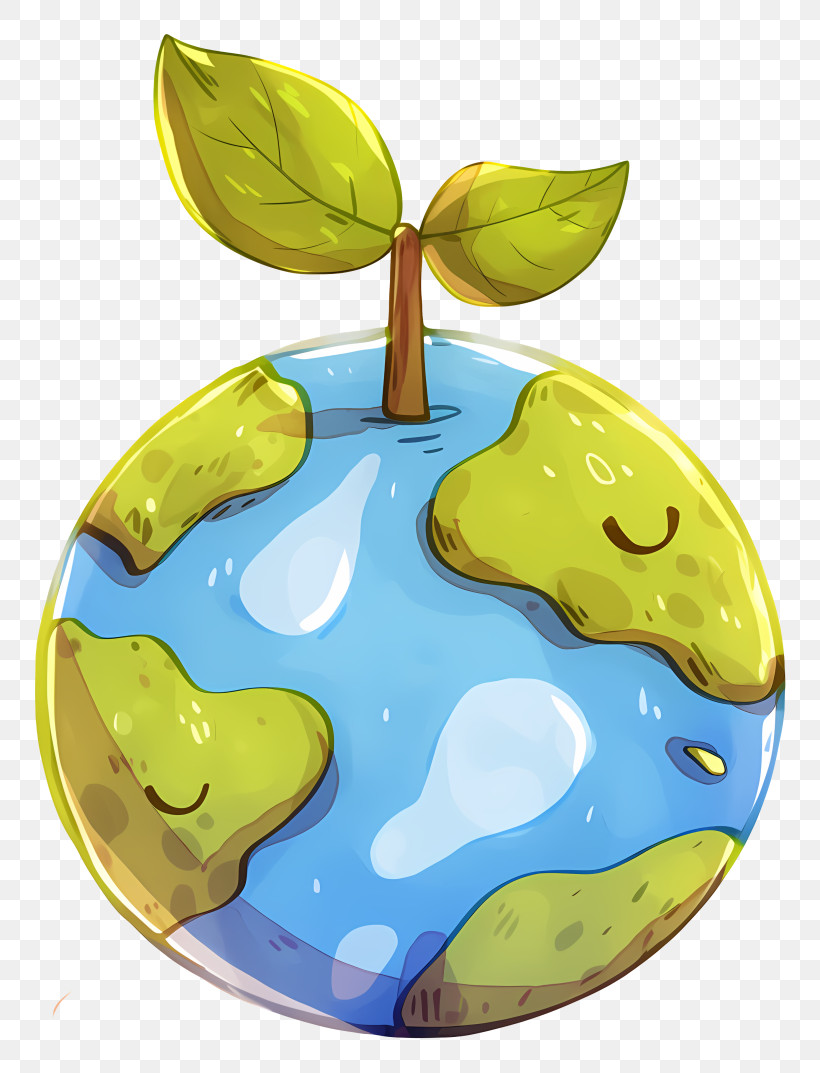 Global Ecology - Earth With Growing Plant For Earth Day, PNG ...