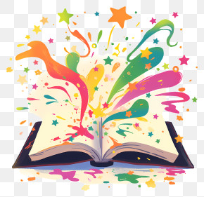 Open Book - Colorful Open Book Illustration PNG
