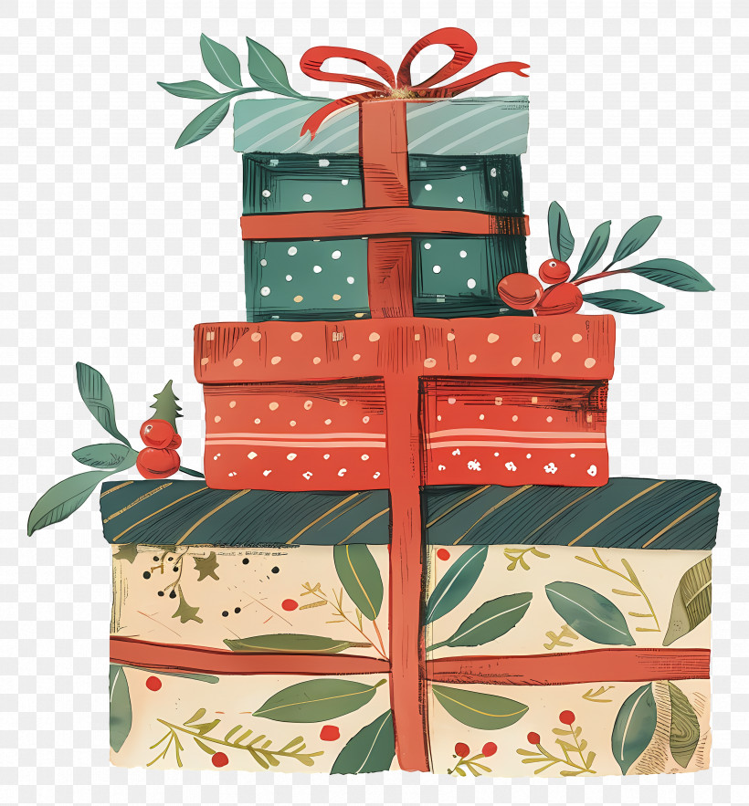 Gift Box - Stacked Gift Boxes With Decorations, PNG, 3392x3656px, Gift ...