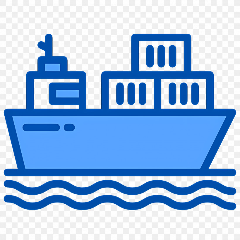 Cargo Ship - Blue Cargo Ship Illustration For Maritime Transport, PNG ...