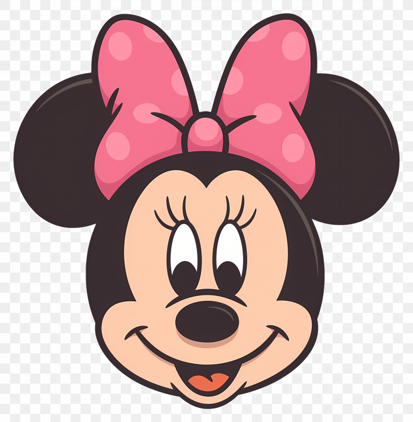 Minnie Mouse Head - Cartoon Mouse With Pink Bow Smiling, PNG ...