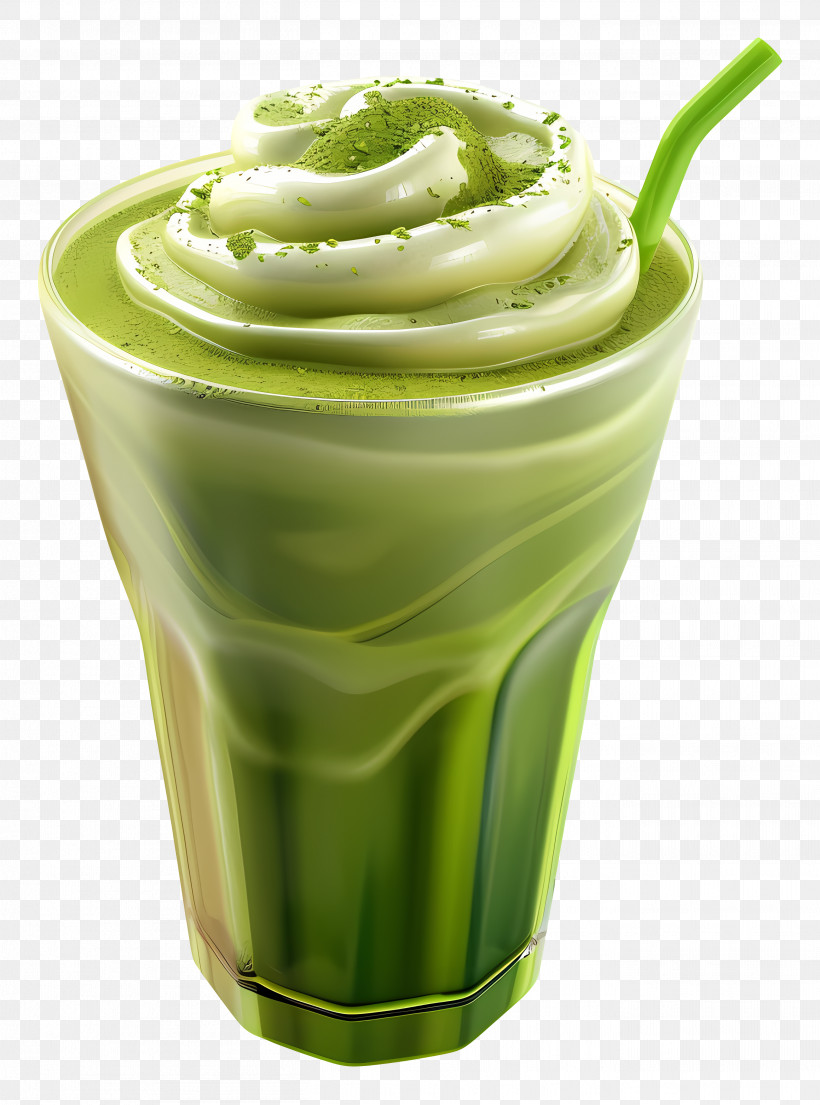 Matcha Milkshake Glass - Glass Of Matcha Milkshake Topped With Whipped ...