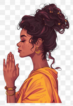 Woman Praying Profile PNG Images, Download free Woman Praying Profile ...