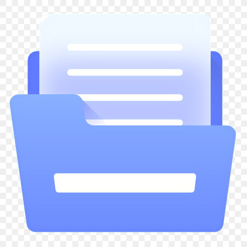 Icon - Blue Folder With Papers Illustration, PNG, 4096x4096px, Icon ...