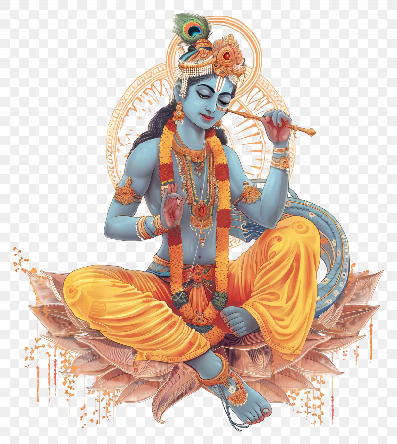 Apara Ekadashi - Krishna Playing Flute Illustration, PNG, 3820x4268px ...