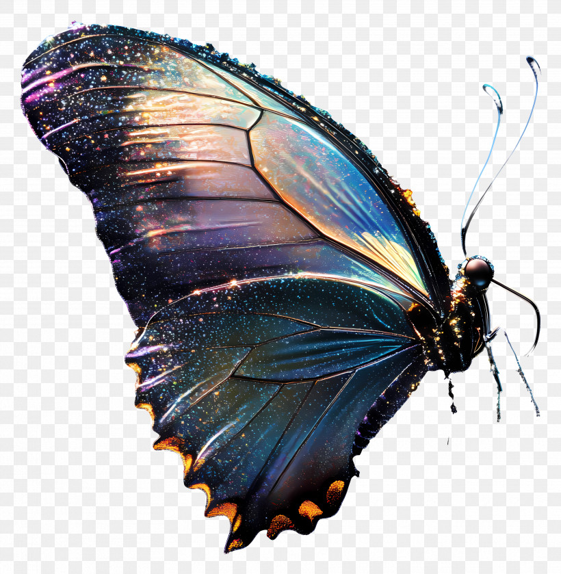 Glitter Butterfly - Colorful Sparkling Butterfly, PNG, 3524x3608px ...