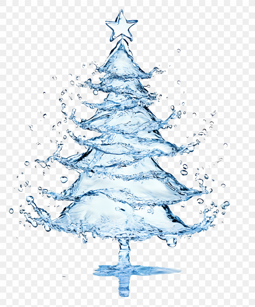 Water Christmas Tree - Water Splash Christmas Tree Design, PNG ...