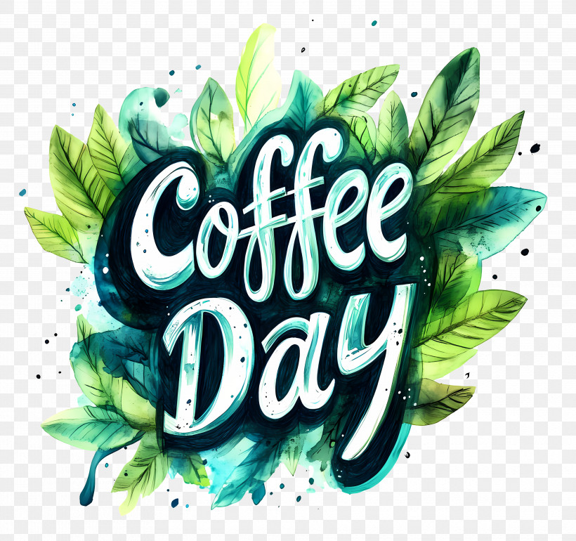 Coffee Day - Artistic Coffee Day Celebration Design, PNG, 3732x3508px ...