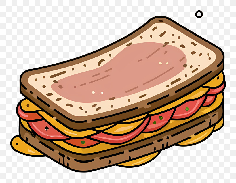 Cartoon - Delicious Sandwich With Layered Ingredients, PNG, 2860x2212px ...