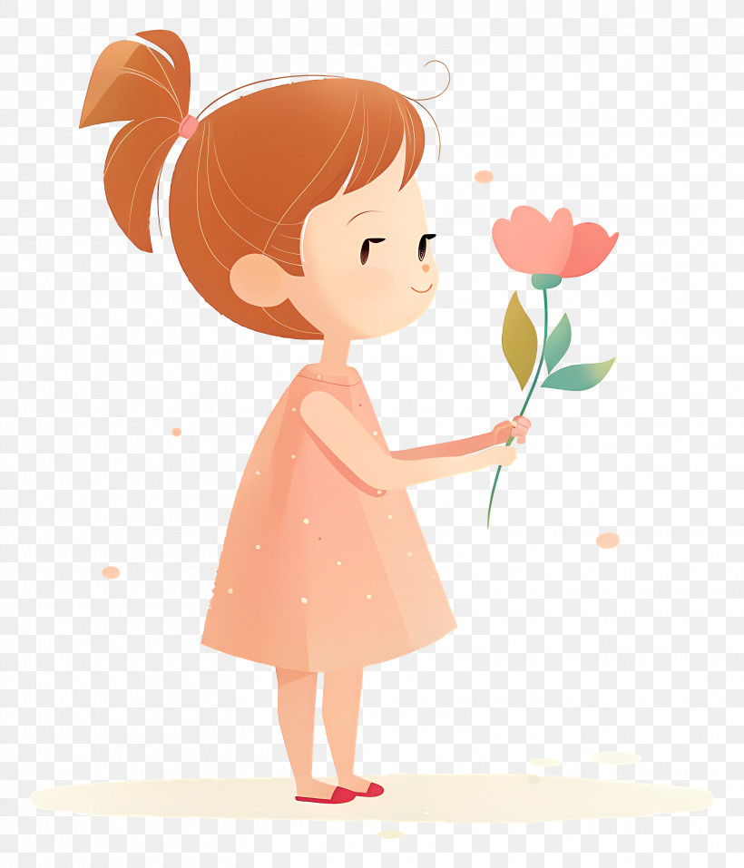 Girl Holding Flower - Little Girl Holding A Flower, PNG, 3132x3656px ...