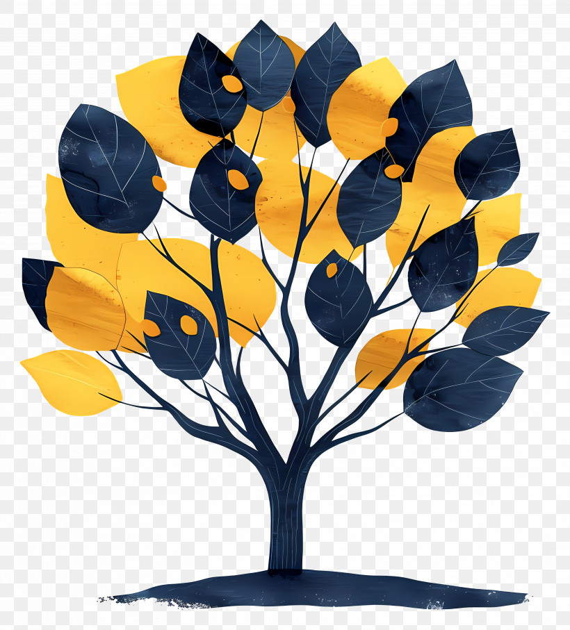 Tree Golden Leaves Circular Pattern Trunk Nature, PNG, 3516x3892px, Download Free