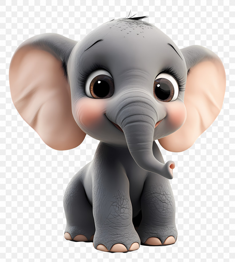 Baby Elephant - Cute Cartoon Elephant Illustration, PNG, 3340x3716px ...
