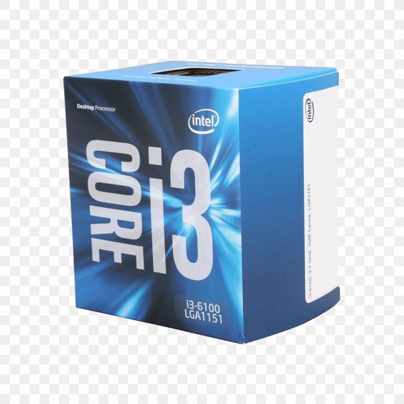 Intel Core I3-6100 Multi-core Processor, PNG, 1000x1000px, Intel, Brand, Central Processing Unit ...