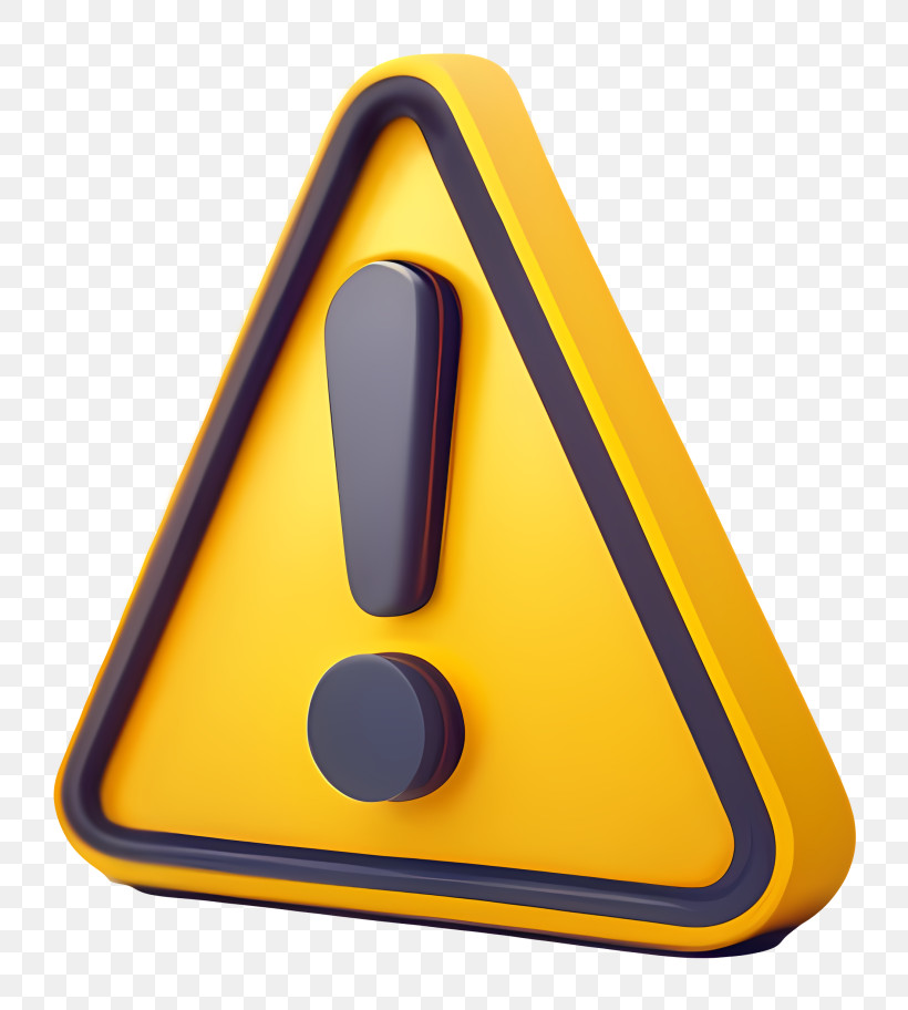 Warning Sign - 3D Yellow Warning Triangle With Exclamation Mark, PNG ...